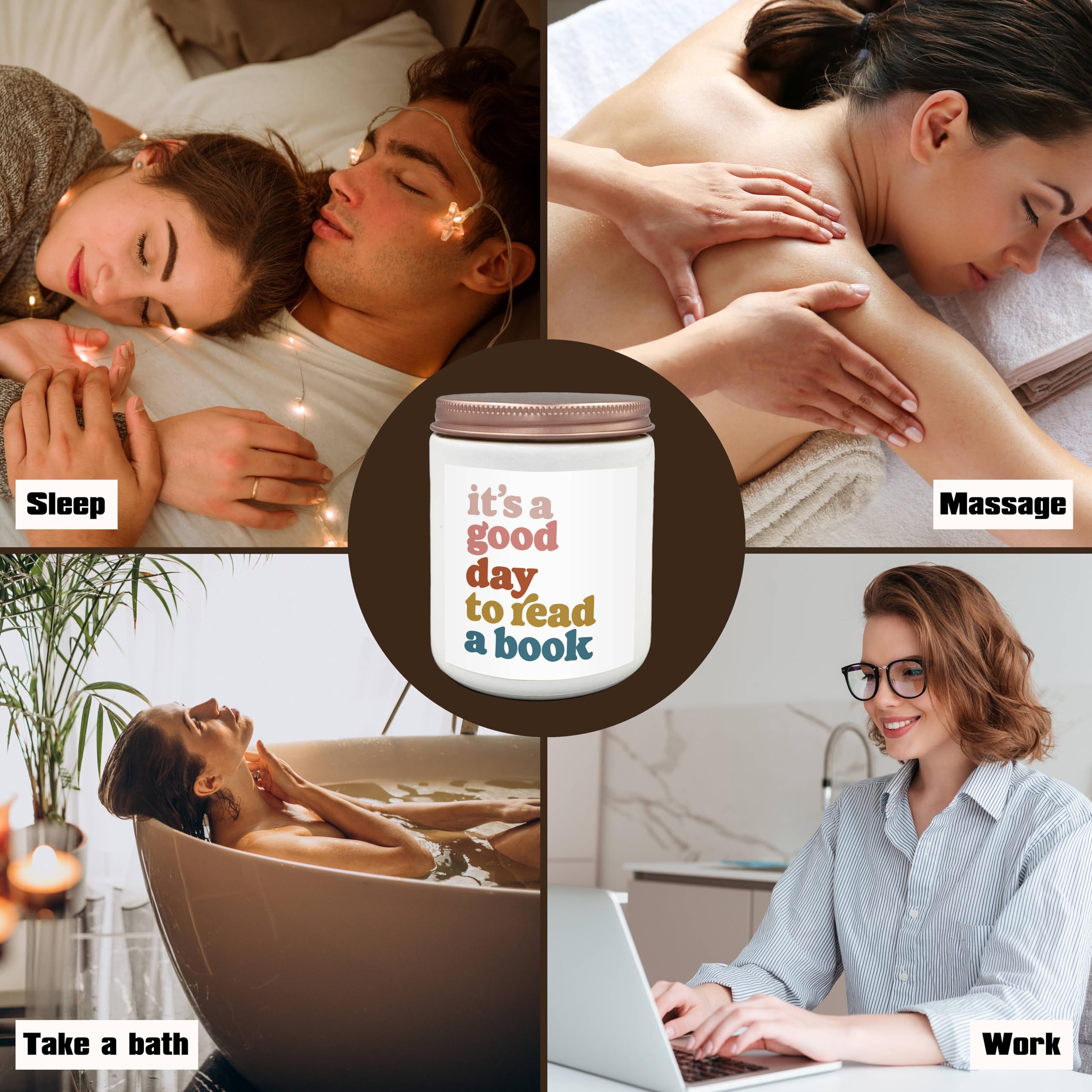 Qvapt Lavender Candle - Eco-Friendly Soy Wax, 8 oz Jar, 40 Hours Burn Time, Gift for Book Lovers, Relaxation & Aromatherapy