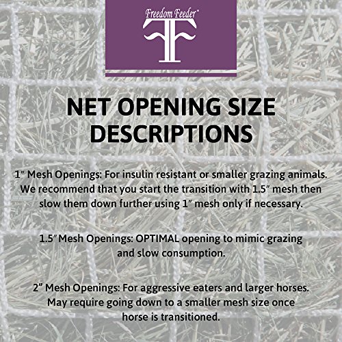 Freedom Feeder Mesh Net Full Day Slow Horse Feeder β Designed to Hold 30 lbs/4 Flakes of Hay and Feed Horse All Day β Reduces Horse Feeding Anxiety and Behavioral Issues