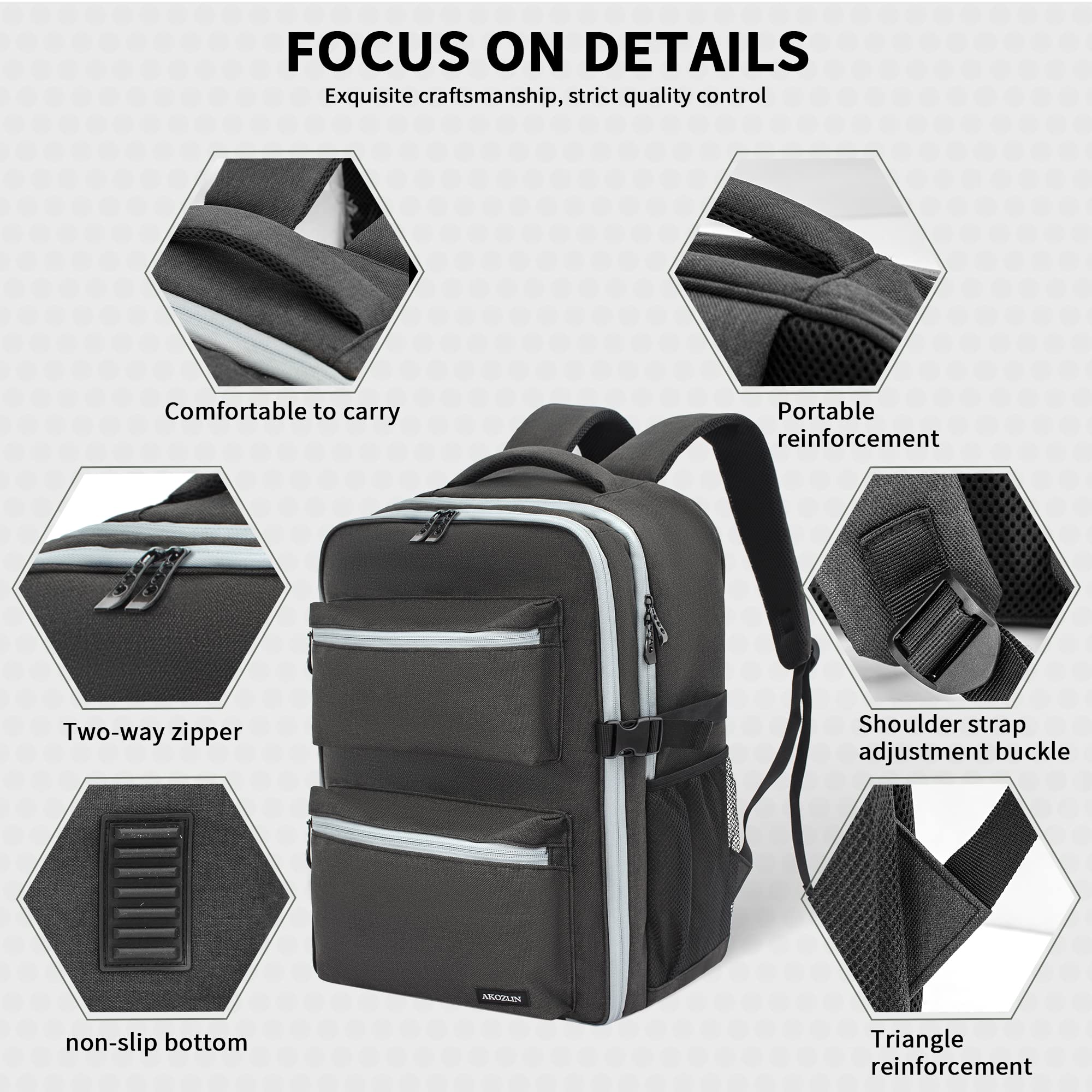 AKOZLIN Travel Gaming Console Backpack Compatible with Play Stantion 5 4 PS5/PS4/PS4 Pro/PS4 Slim/Xbox One XS Double Layer