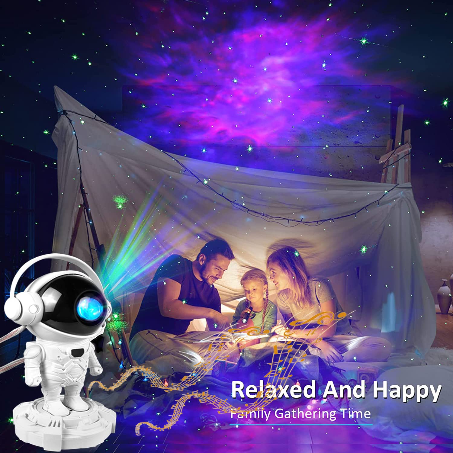 Astronaut Star Space Projector Galaxy Night Light with Sound Box with Timer, Remote Control, Bedroom Decor Aesthetics, Gifts for Kids and Adults