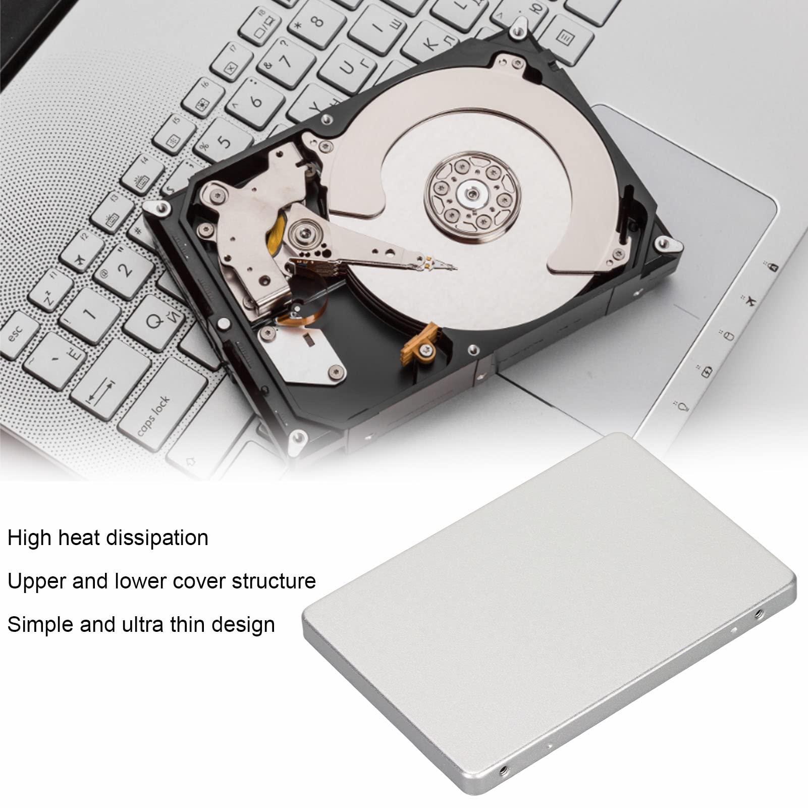 Aluminum Alloy NGFF M.2 to SATA3.0 6Gbps SSD Hard Drive Adapter for Computer Hard Drive (Silver)