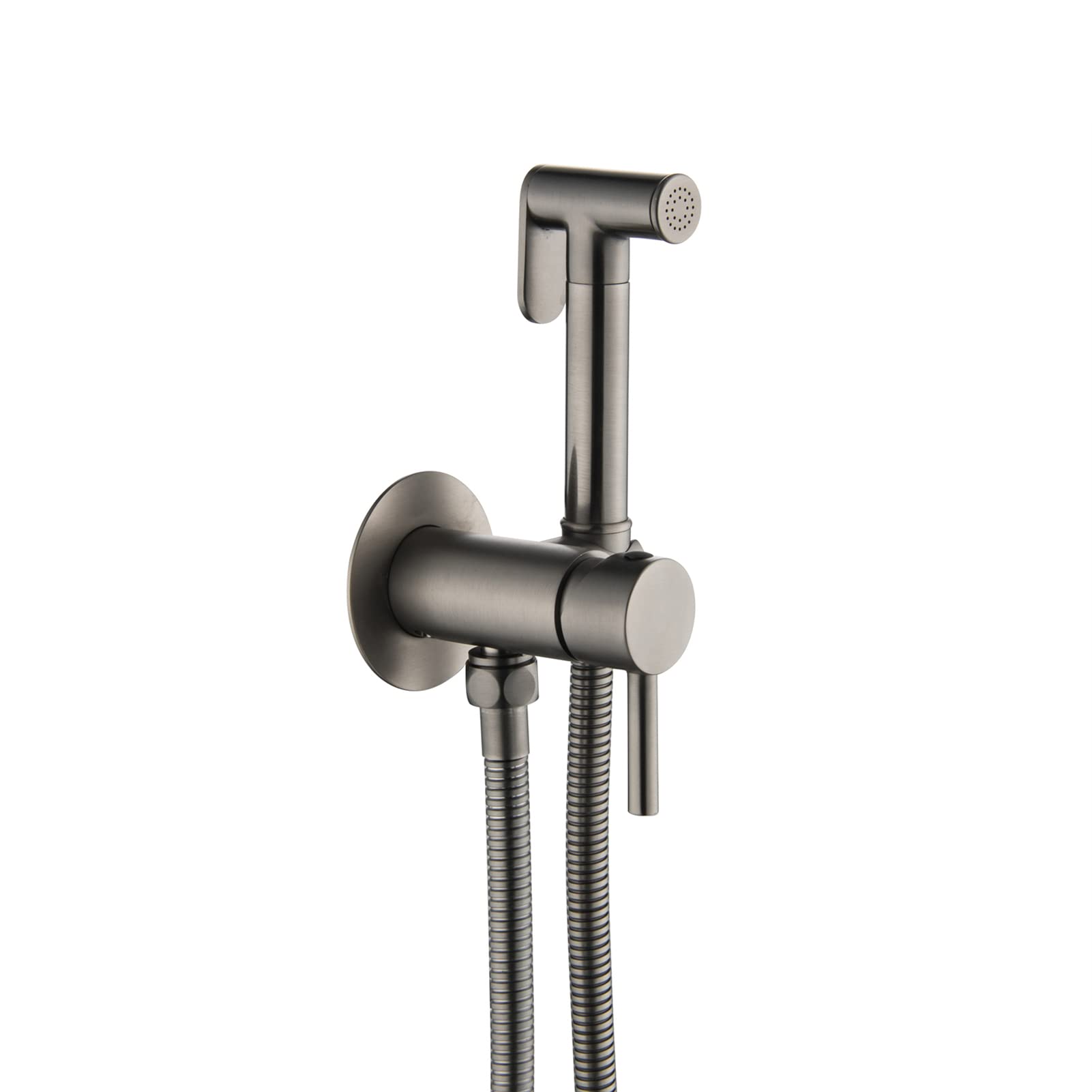 ONEMTB Bidet Sprayer for Toilet, Wall Mounted Hot and Cold Bidet Faucet, Handheld Cloth Diaper Sprayer Kit,Chrome (Color : Gunmetal Gray)