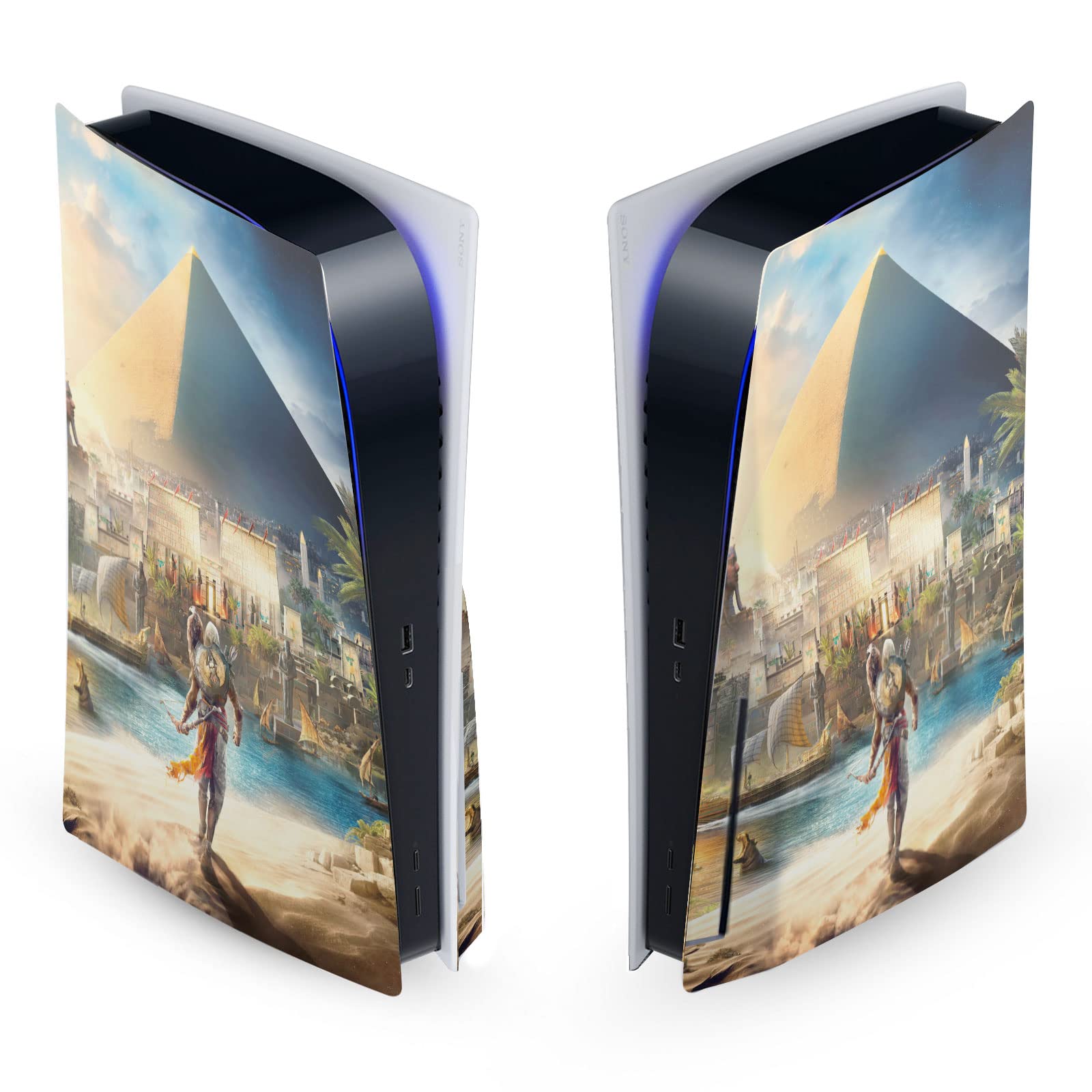 Head Case Designs Officially Licensed Assassin's Creed Key Art Bayek Origins Graphics Vinyl Faceplate Sticker Gaming Skin Decal Cover Compatible With Sony PlayStation 5 PS5 Disc Edition Console