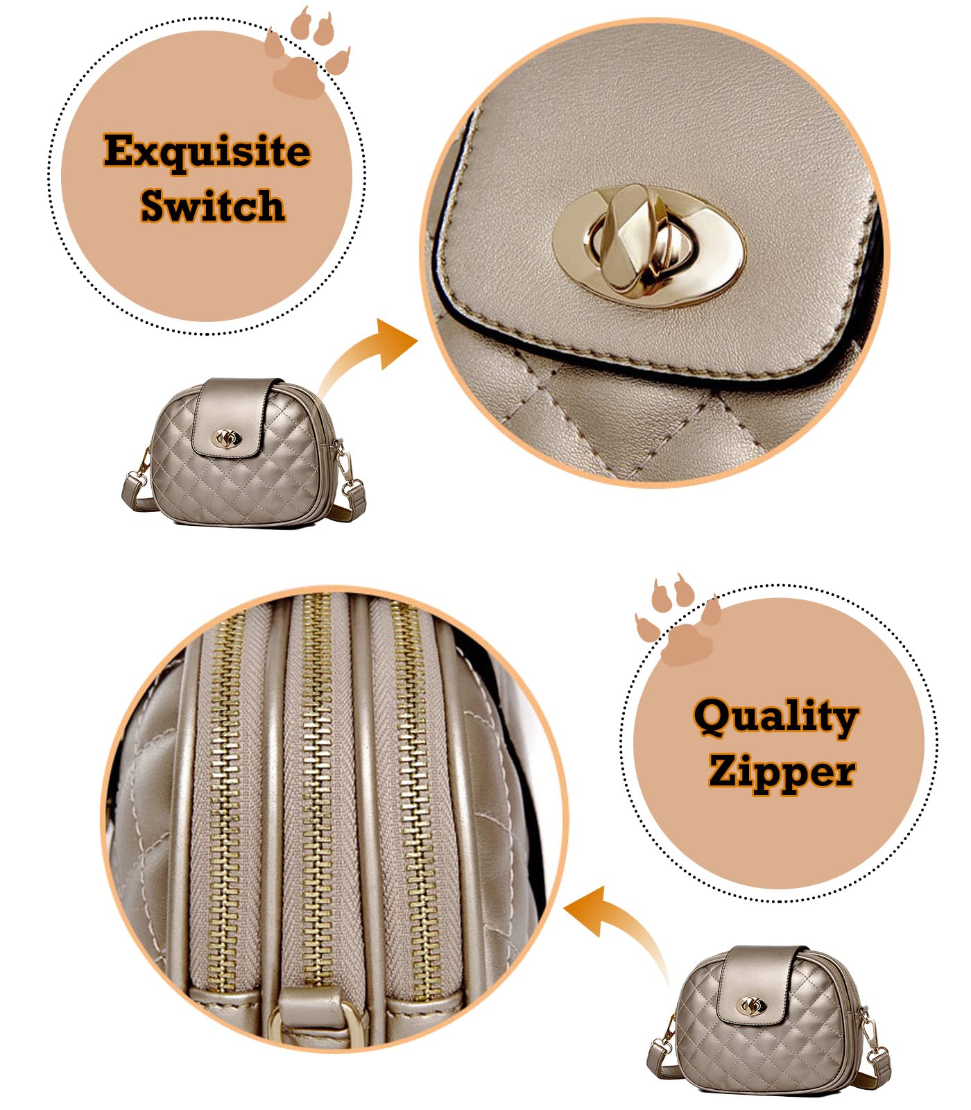 Tom Clovers Crossbody Bags for Women Shoulder Handbag Purse Trendy Design Cell Phone Wallet Bag