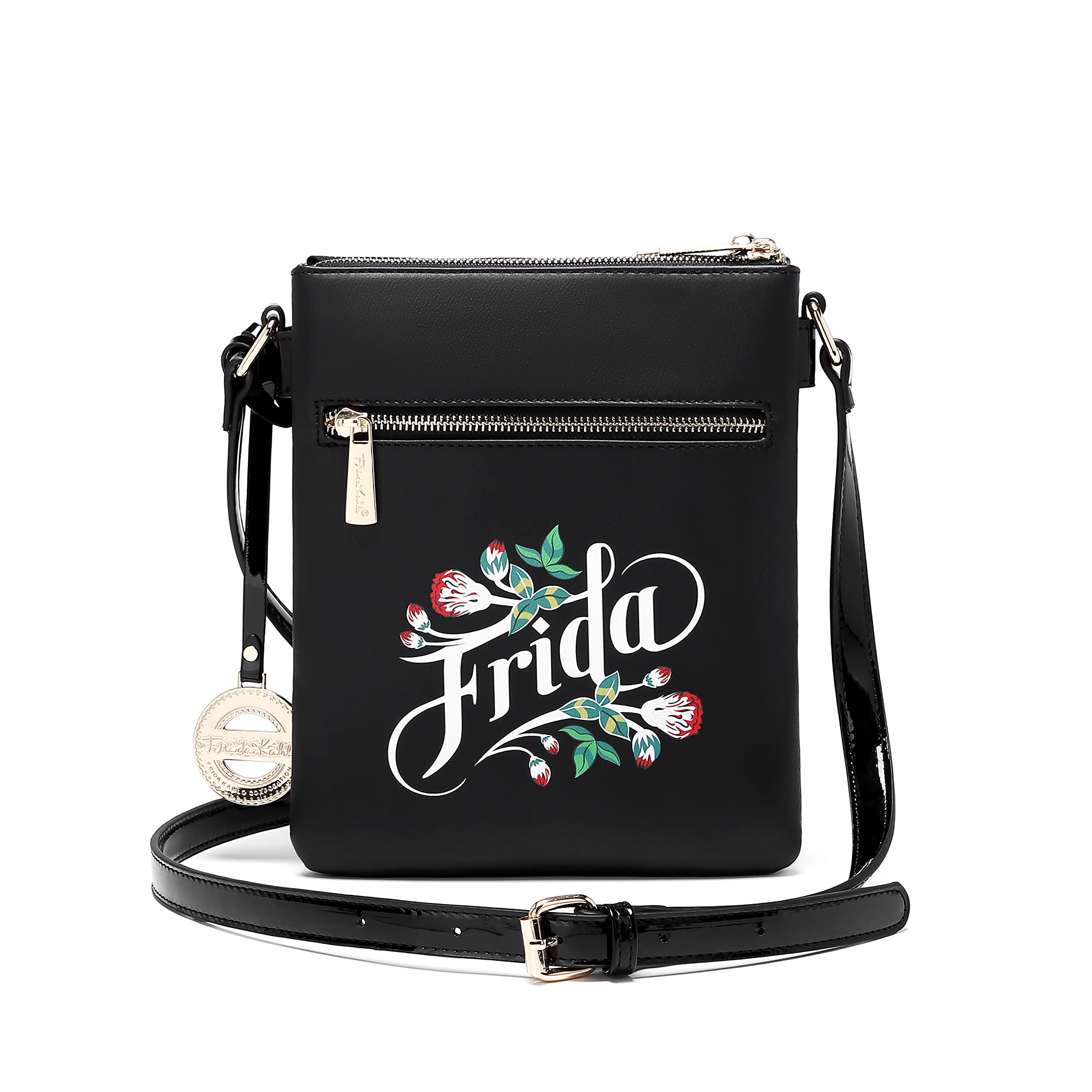 Frida Kahlo Cartoon Collection Cross Body Bag (Black/Black)