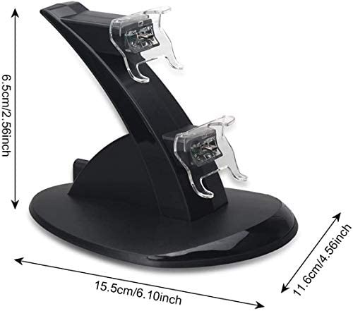 Charger Charging Station,Poulep Charging Station for Xbox One, Dual Charger Stand Compatible With for Xbox One/S(Black)