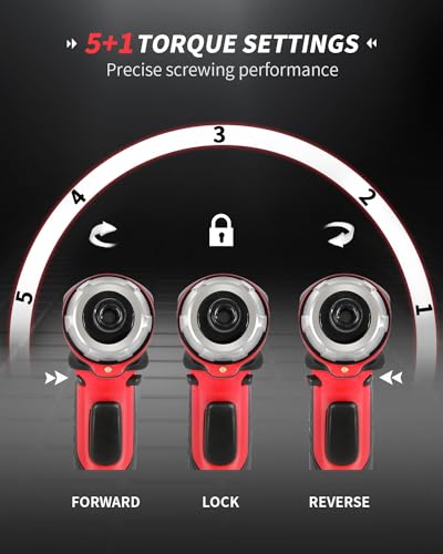 AVID POWER Electric Screwdriver Set Rechargeable 4V Cordless Screwdriver Kit with 44pcs Accessories, 5.65Nm Screw Gun, 5+1 Torque Setting, 2 Position Handle with LED Light