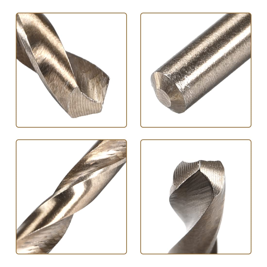 uxcell 24pcs Straight Shank Twist Drill Bits 2mm Gold Titanium & Black Nitride Coated High Speed Steel (HSS) 4341 with 1.5mm Shank for Stainless Steel Alloy Metal Plastic Wood