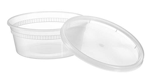 Mr. Miracle Deli Containers with Lids - 15 Pack of 8 oz Clear Airtight Reusable Plastic Food and Multi-Purpose Containers - Microwave, Freezer, and Dishwasher Safe