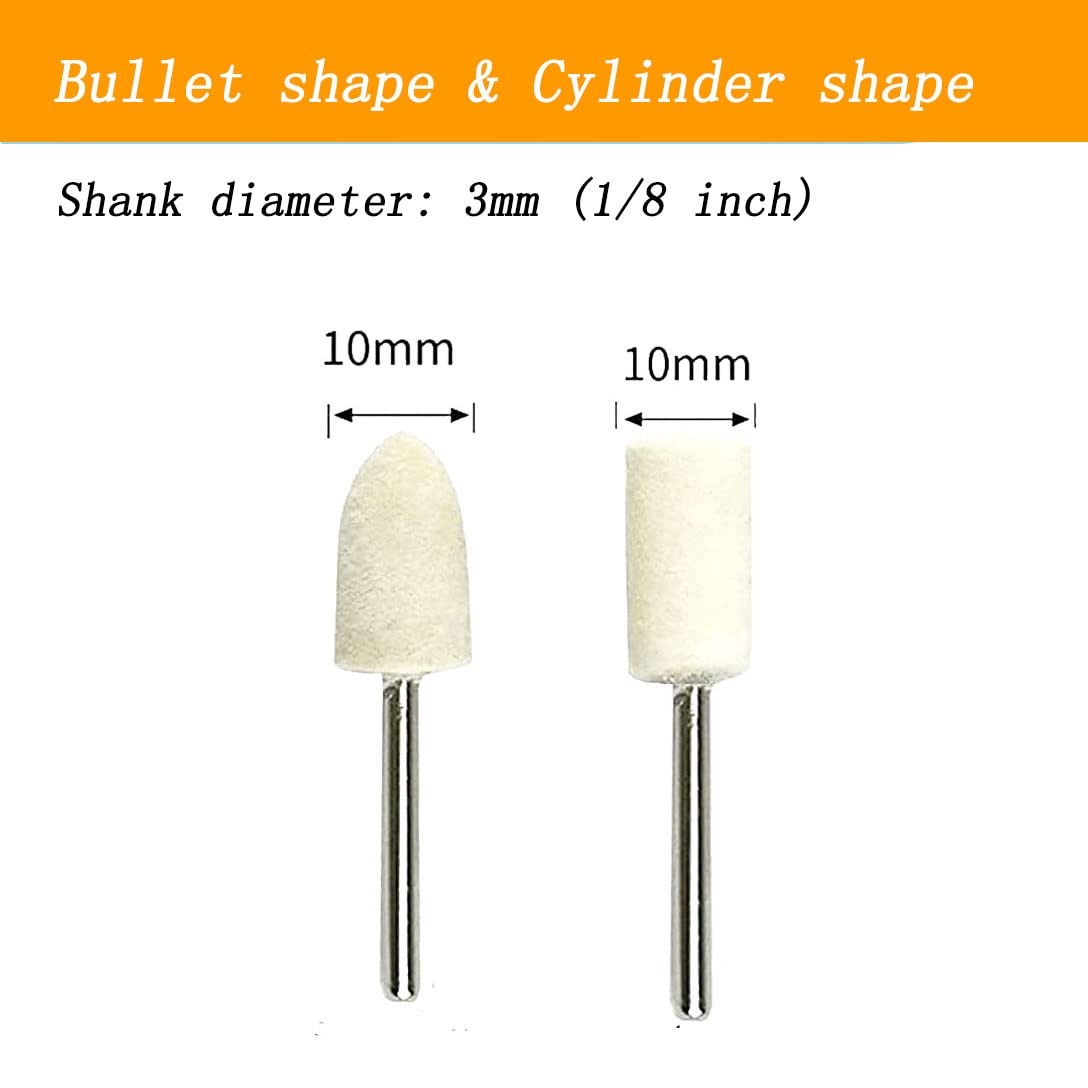 ๐๐ฎ๐จ ๐ค๐ 24 Pcs Wool Polishing Bits - Wool Felt Polishing kits with 1/8 Inch Mandrel for Dremel Rotary Tools (Polishing Point Diameter:10mm)
