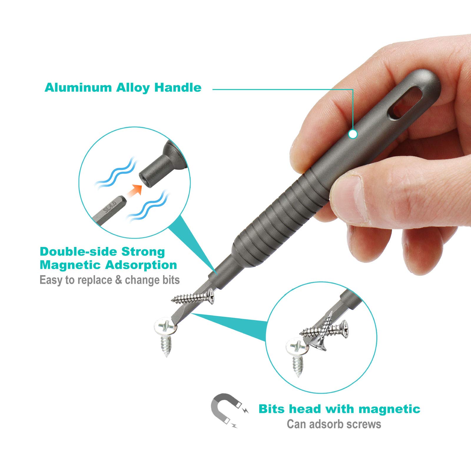 ABLY 31 in 1 Precision Screwdriver Set Mini Screwdriver Kit with 30pcs S2 Steel Bits Screwdriver for Phone Watch Camera Computer Laptop Switch Game Consoles