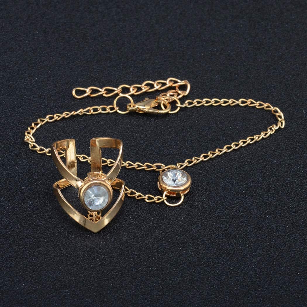 Acedre Boho Crystal Bracelets Gold Hand Harness Bangle Finger Rings Hand Accessories for Women