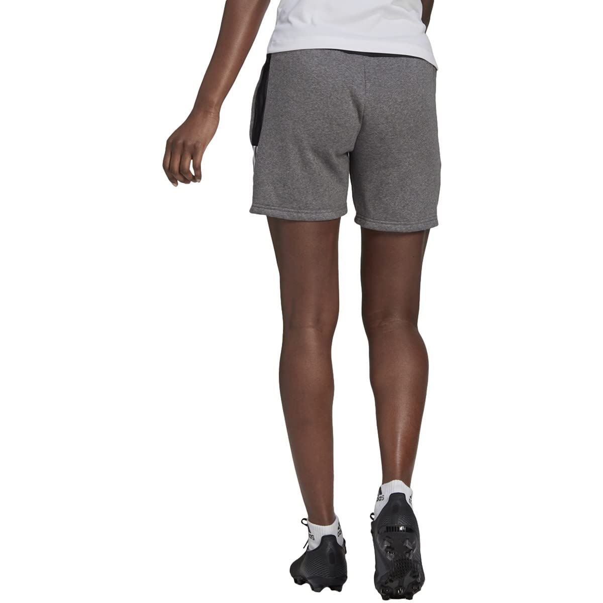 adidas womens Tiro 21 Sweat Shorts Grey Melange Large