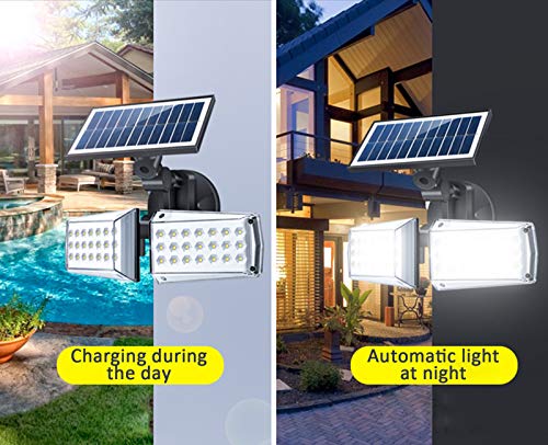 DUTUI Dual-Head Rotating Waterproof Solar Wall Lamp, Body Sensing,Household Garden Waterproof Solar Street Lamp,Home Courtyard,Villa Corridor,Road Lighting