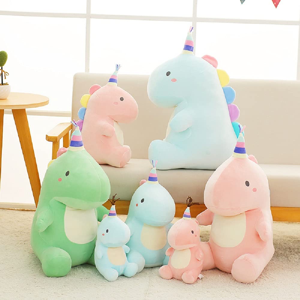 FSLMY Dinosaur Plush Toy Soft Stuffed Cute Animal Dinosaur Plush Doll As A Boy Girl Birthday Gift Halloween (Green, 11.8 inch)