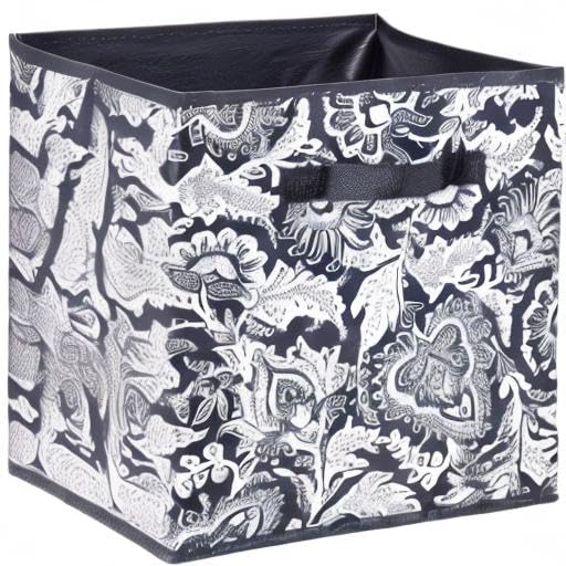 Vera Bradley Women's Collapsible Storage Bins Set of 2 - Large, Java Navy & White, Large