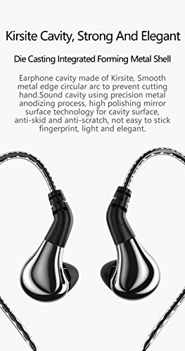 H HIFIHEAR BLON BL03 in Ear Earphone,10mm Carbon Diaphragm Dynamic Drive in Ear Earphone, Metal Shell Bass HiFi DJ in Ear Monito with 2pin Detachable Cable