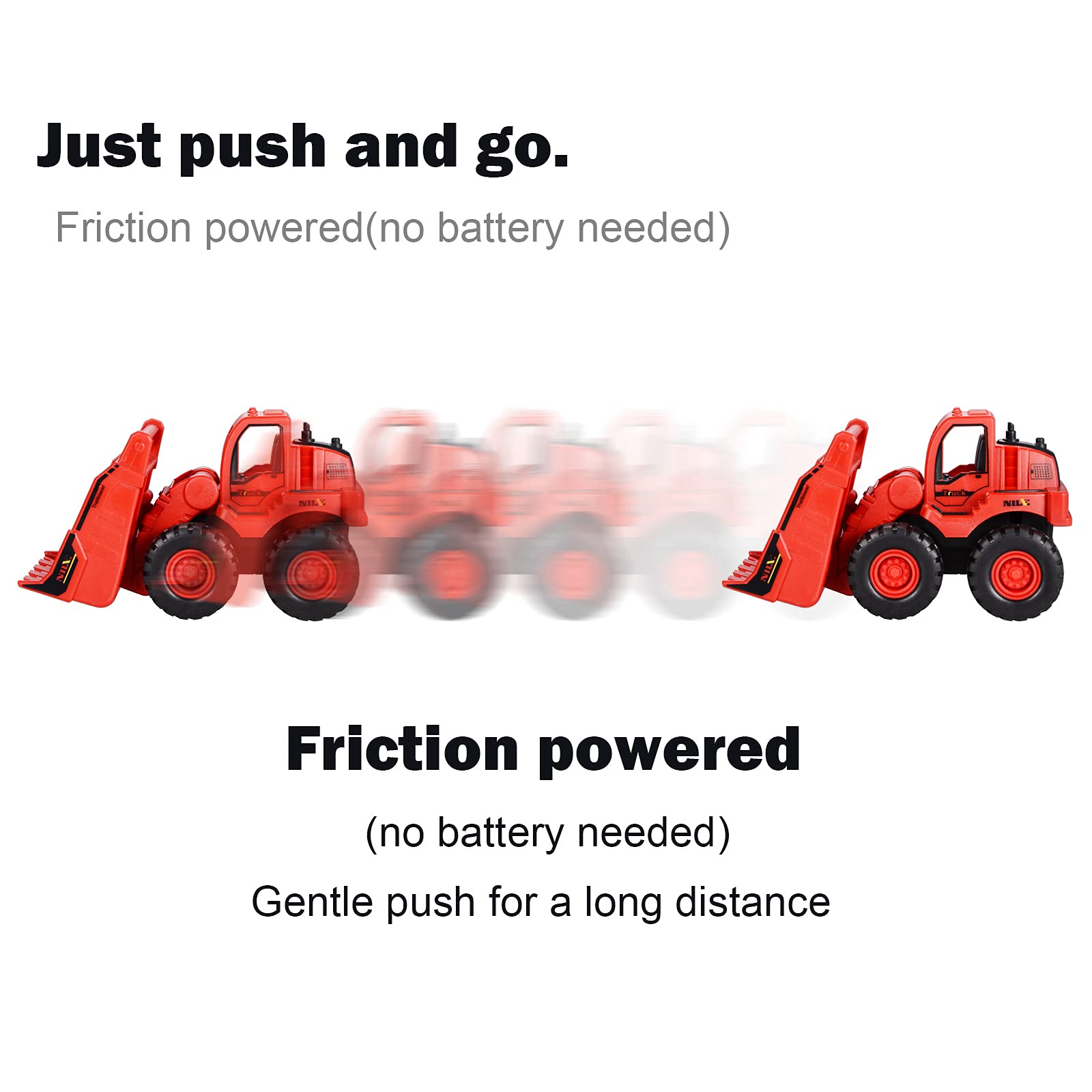 Construction Toys, Friction Powered Excavator Loader Truck Vehicles, Beach Sand Sandbox Toys for 3, 4, 5 Years Old Boys Kids Girls (2 Pack)