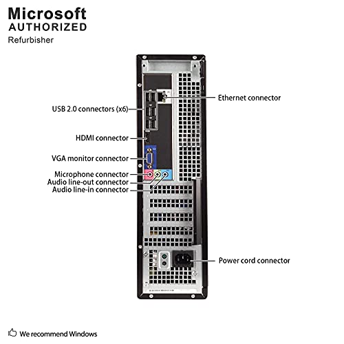 DELL Desktop Computer 3010 Intel Core i3-3220 3.30GHz 4GB DDR3 Ram 250GB Hard Drive DVD Windows 10 Pro (Renewed)']