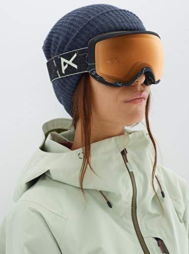 Anon Women's WM1 Goggle with Spare Lens, Topo Black Frame Sonar Night Lens; Spare Lens: Sonar Green