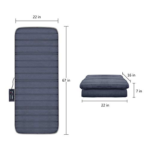 COMFIER Full Body Massage Mat with Heat, Chair Pad with 10 Vibration Motors & 2 Therapy Heating pad with auto Shut Off,Heated Massage Mattress Pad for Back,Gray