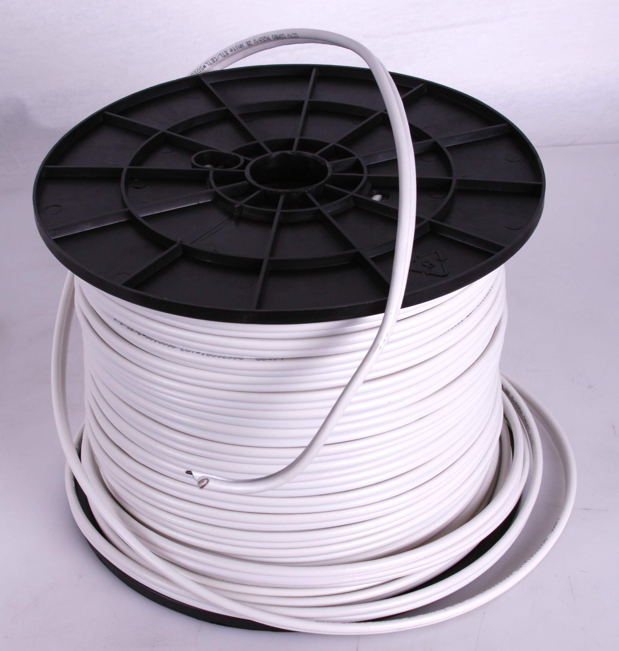 FIVE STAR Cable 500 ft. RG59 Siamese CCTV Combo Coaxial Cable - 20AWG RG59 Video + 18/2 18AWG Power for Surviellance Security System (500 Ft, White)