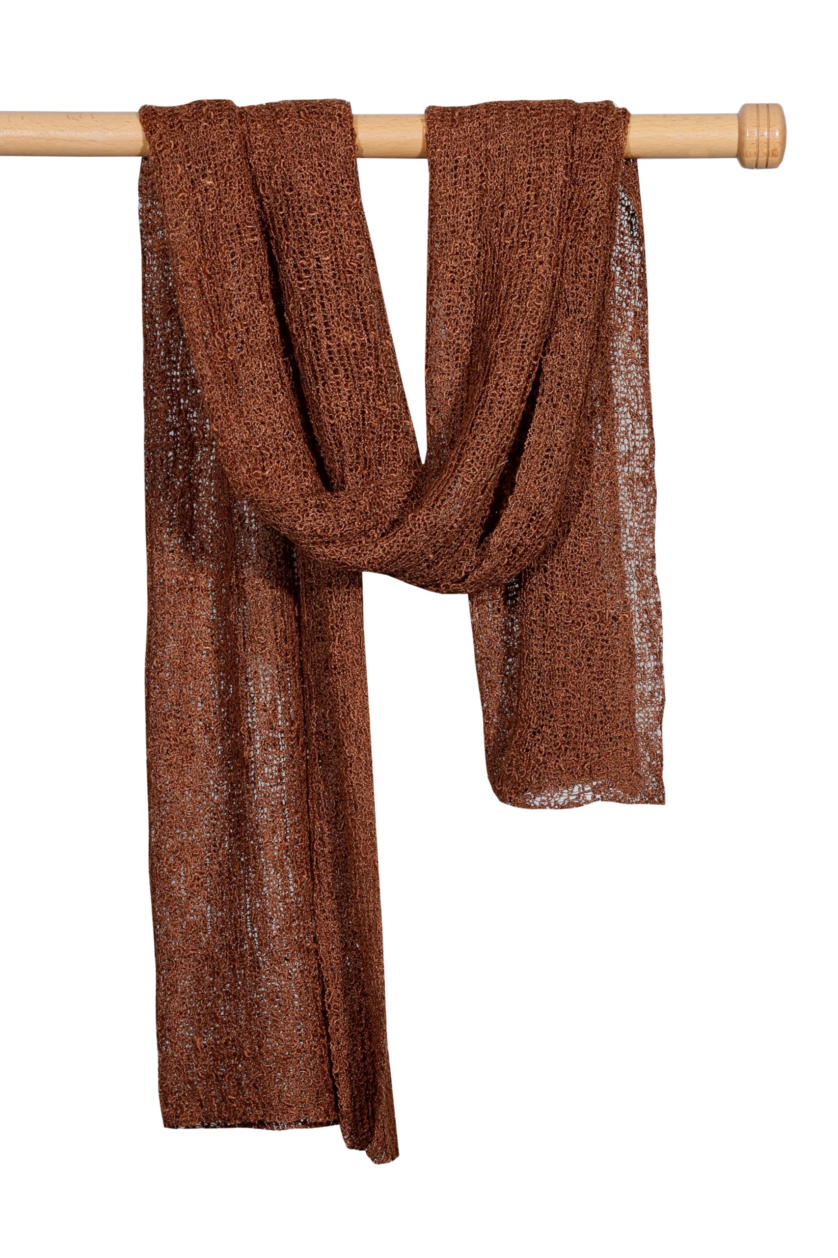 Matissa Newborn Baby Photography Prop Swaddle Cheesecloth Knit Crochet Wrap 16 Colors Available (Brown)