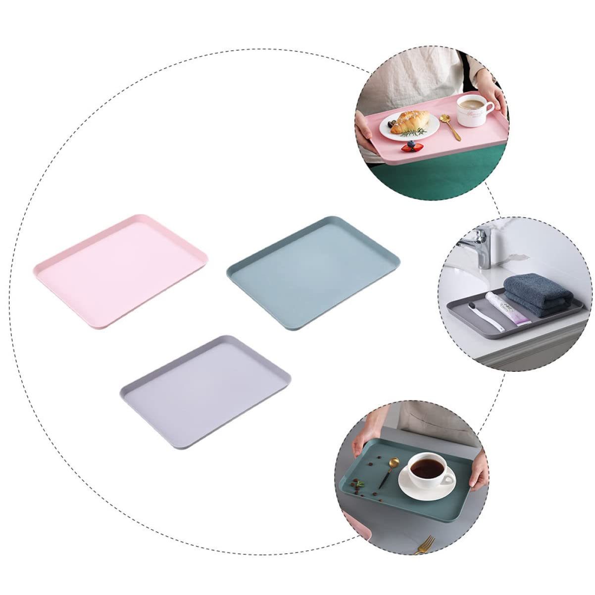 6 Pcs Square Plastic Fruit Plate Serving Platters Plastic Fruits Plate Rectangular Party Platters Plastic Plate Serving Party Platter Service Plate Rectangular Serving Tray