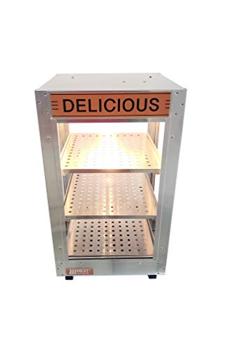 HeatMax 141424 Commercial Food Pizza Pastry Warmer Display with Delicious Sign