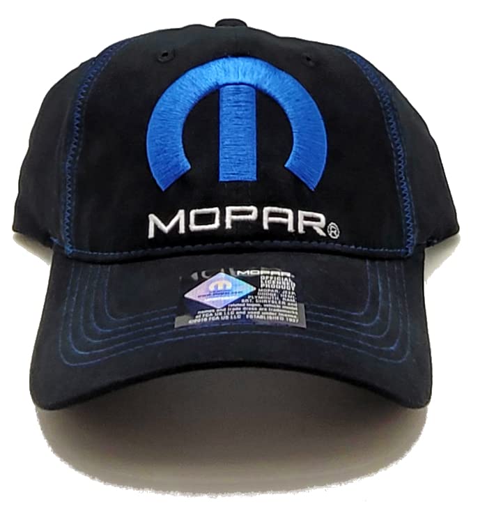 Checkered Flag Men's Mopar Cap an Adjustable Black Fabric Hat