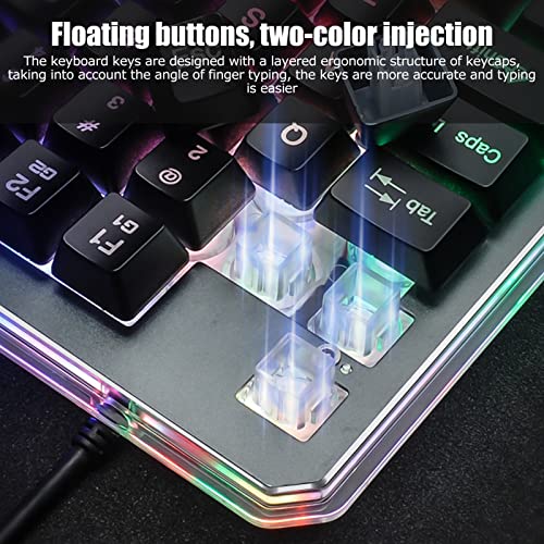 Kafuty-1 One Handed Gaming Keyboard,RGB Backlit Mechanical Gaming Keyboard,35 Keys USB Wired Ergonomic Gaming Keypad,Single Hand Mechanical Keyboard for Game