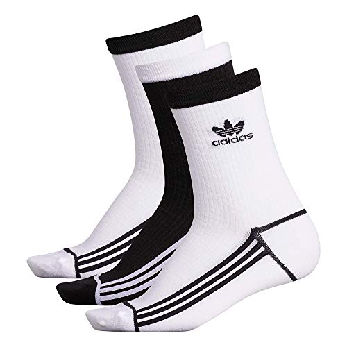 adidas Originals Women's Originals Sport 3-Pack Mid-Crew, White/Black, Medium