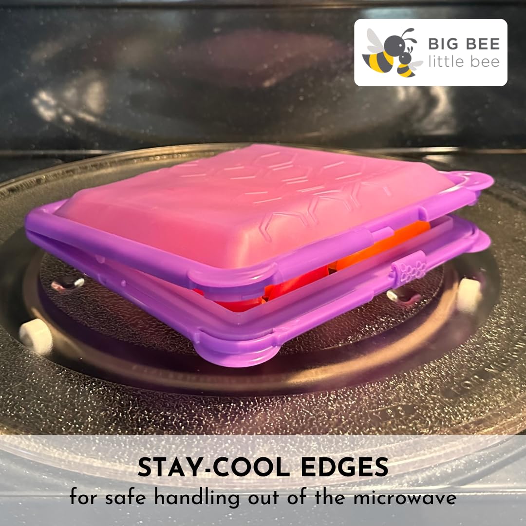 Big Bee, Little Bee - SoftShell Reusable Silicone Food Storage Container with Lid, Easy to Clean, Lays Flat, Snaps Closed, Microwave, Freezer & Dishwasher Safe, As Seen on Shark Tank (Lime)