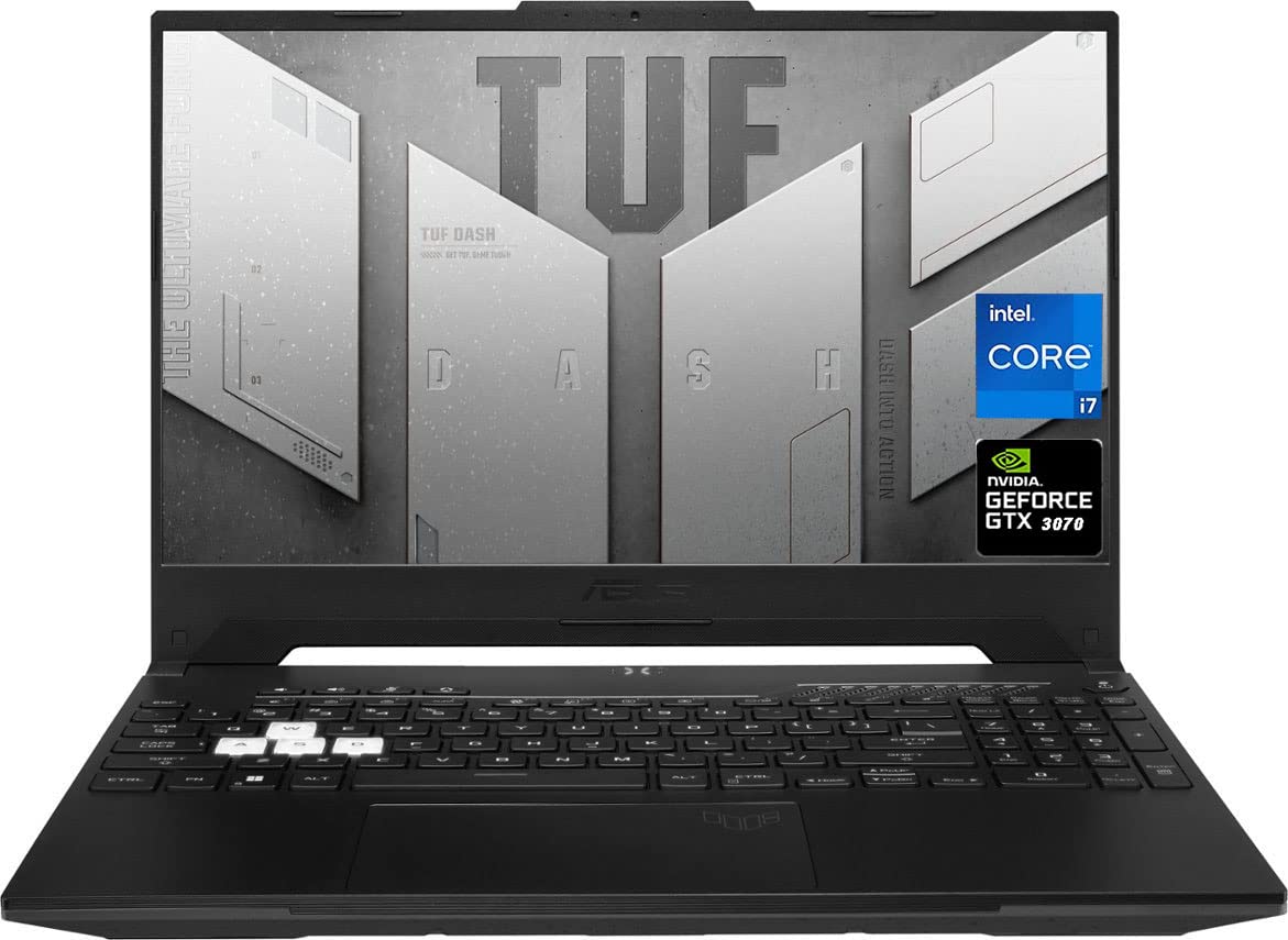 ASUS TUF Dash F15 Gaming Laptop 2023 Newest, 15.6" FHD 144Hz Display, NVIDIA GeForce RTX 3070 GPU, Intel Core i7-12650H, 32GB DDR5 RAM, 2TB SSD, Bluetooth, Wifi6, Windows 11 Home