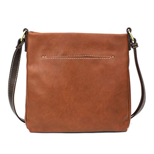 CHALA Laser Cut Crossbody Faux Leather - Metal Feather - Brown