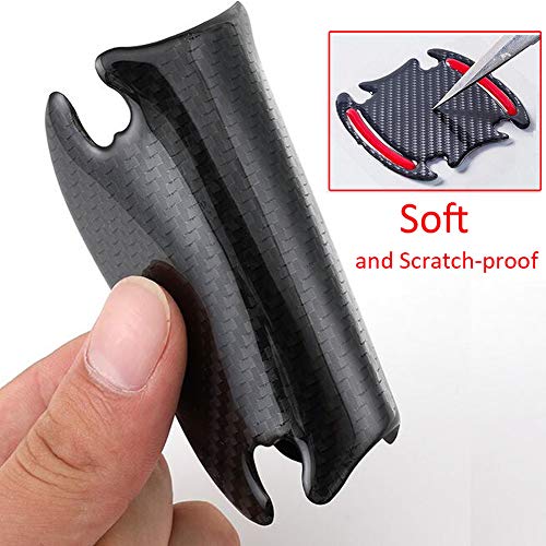 WindCar Car Door Handle Reflective Stickers Universal Auto Door Handle Scratch Cover Guard Protective Film Pad with Safety Reflective Strips 8 Pack (Diamond White)