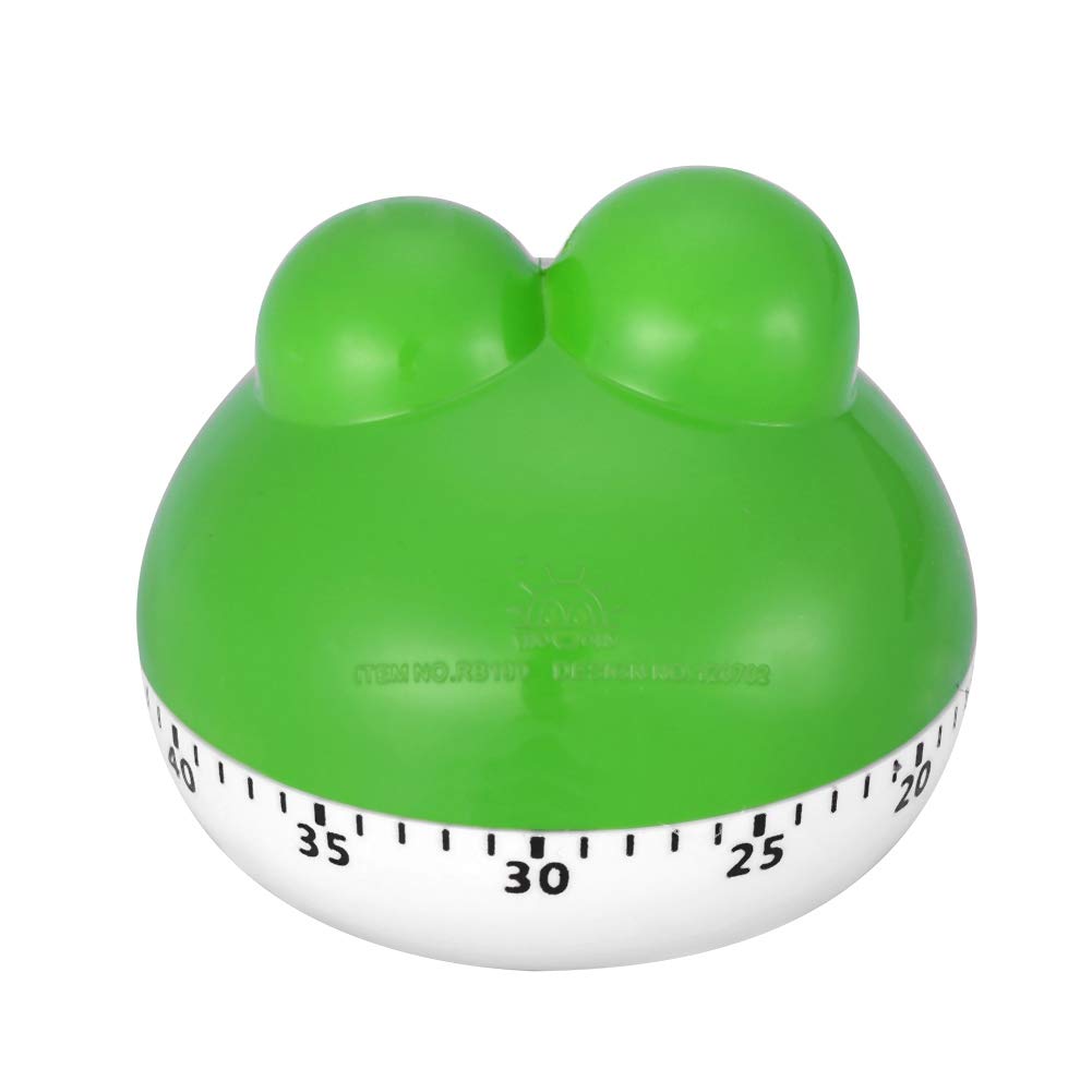 Animal Timer Mechanical Cooking Timer, Manual Animal Shape Counters, Cartoon Kitchen Timing Tool for Cooking Baking(Green Frog)