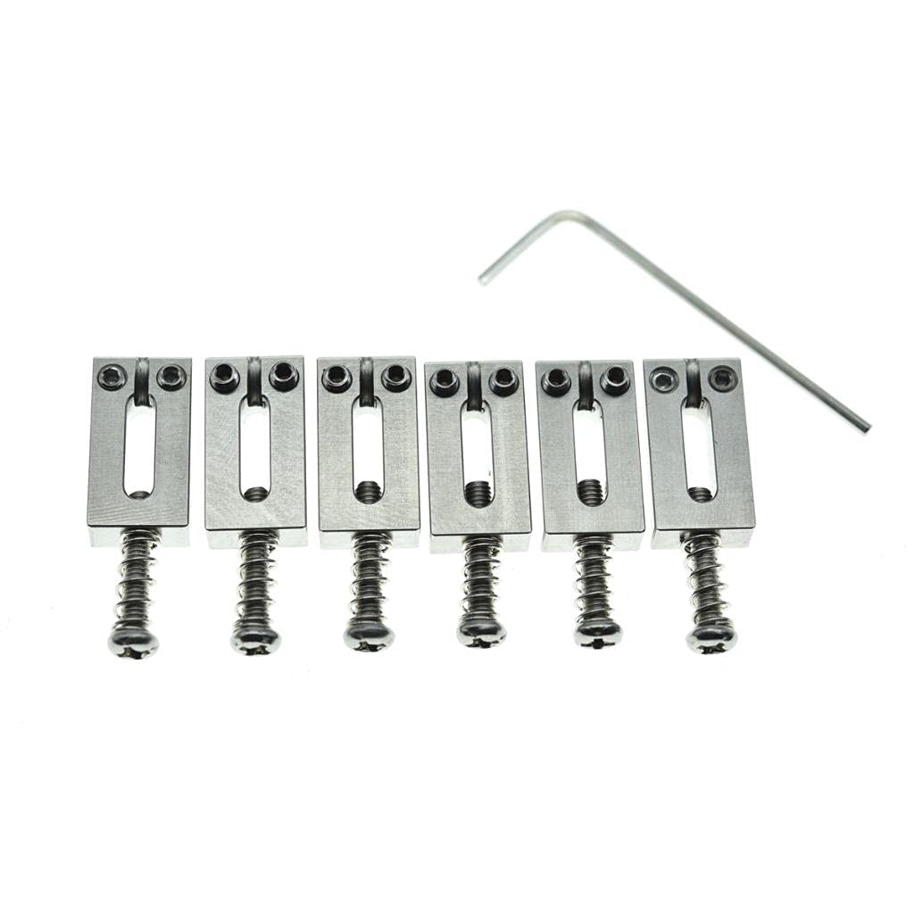 Dopro Upgraded Version Solid Stainless Steel Guitar Bridge Saddles 10.5mm for Stratocaster or Telecaster
