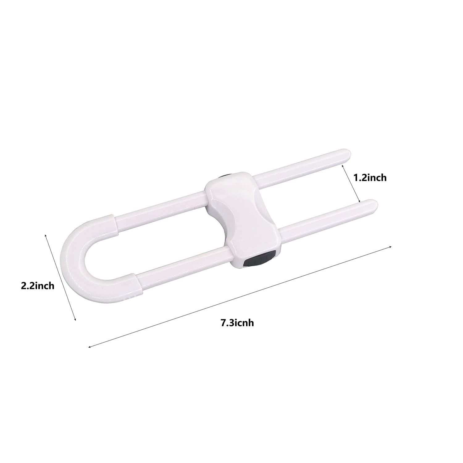 8 Packs Sliding Cabinet Locks, White Child Adjustable U-Shaped Safety Latches Easy to Use Baby Proof Latch for Handles Knobs Kitchen Storage Door Drawers Closet Cupboard,