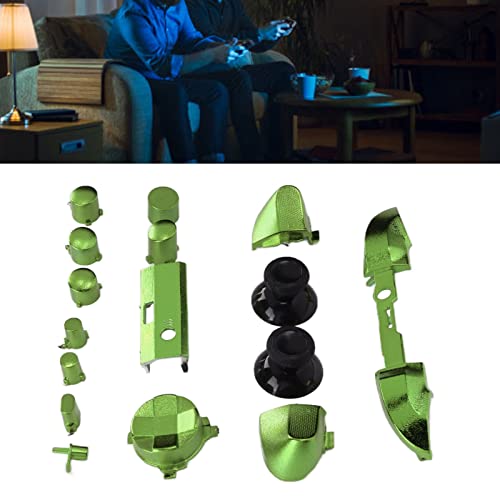 Full Game Controller Plating Button Set, Beautiful Appearance Game Handle Accessories Compatible Unique for Series X(Electroplating Green)