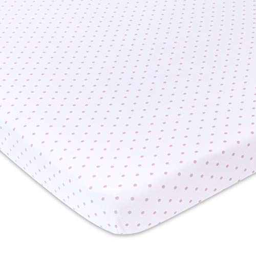 Adrienne Vittadini Bambini Jersey Cotton Pack N Play Sheets 2 Pack Lavendar Butterfly & Dots, Lavender (AVB-0015)