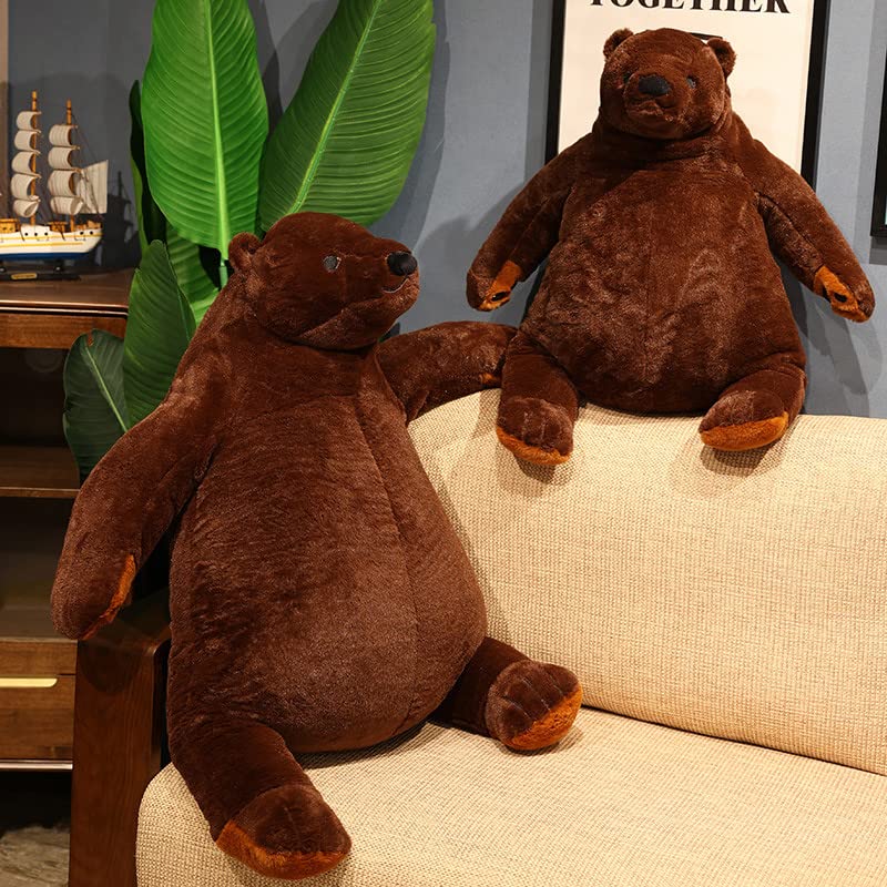 MIAOHAHA 23.6in Dark Brown Teddy Bear Plush Toy Simulation Djungelskog Teddy Bear Stuffed Animal Doll Home Decor Gift for Kids and Friends (23.6inch/60cm)