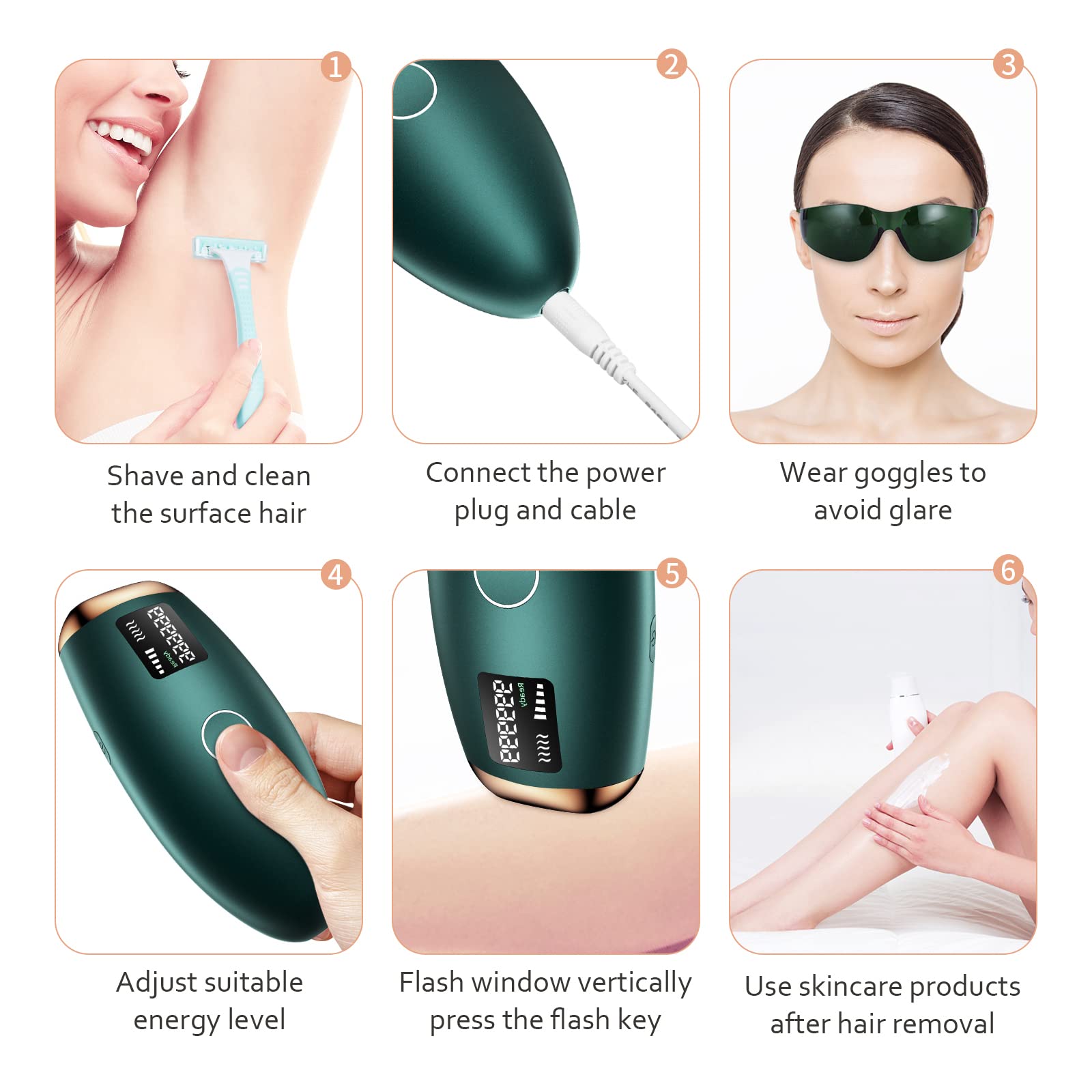 At-Home IPL Hair Removal for Women and Men, Permanent Laser Hair Removal