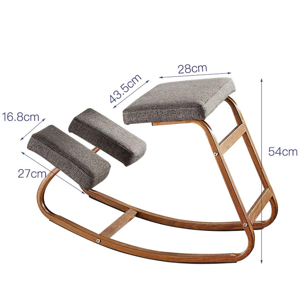 APOE Ergonomic Kneeling Chair with Back Support, Knee Chair Posture Correction Desk Stool for Home Office, Thick Comfortable Cushions, Gray