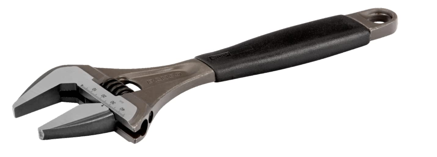 Bahco BAH9031RUS Ergo Big-Mouth Adjustable Wrench with Rubber Handle - 8 Inch - Black Phosphate Finish