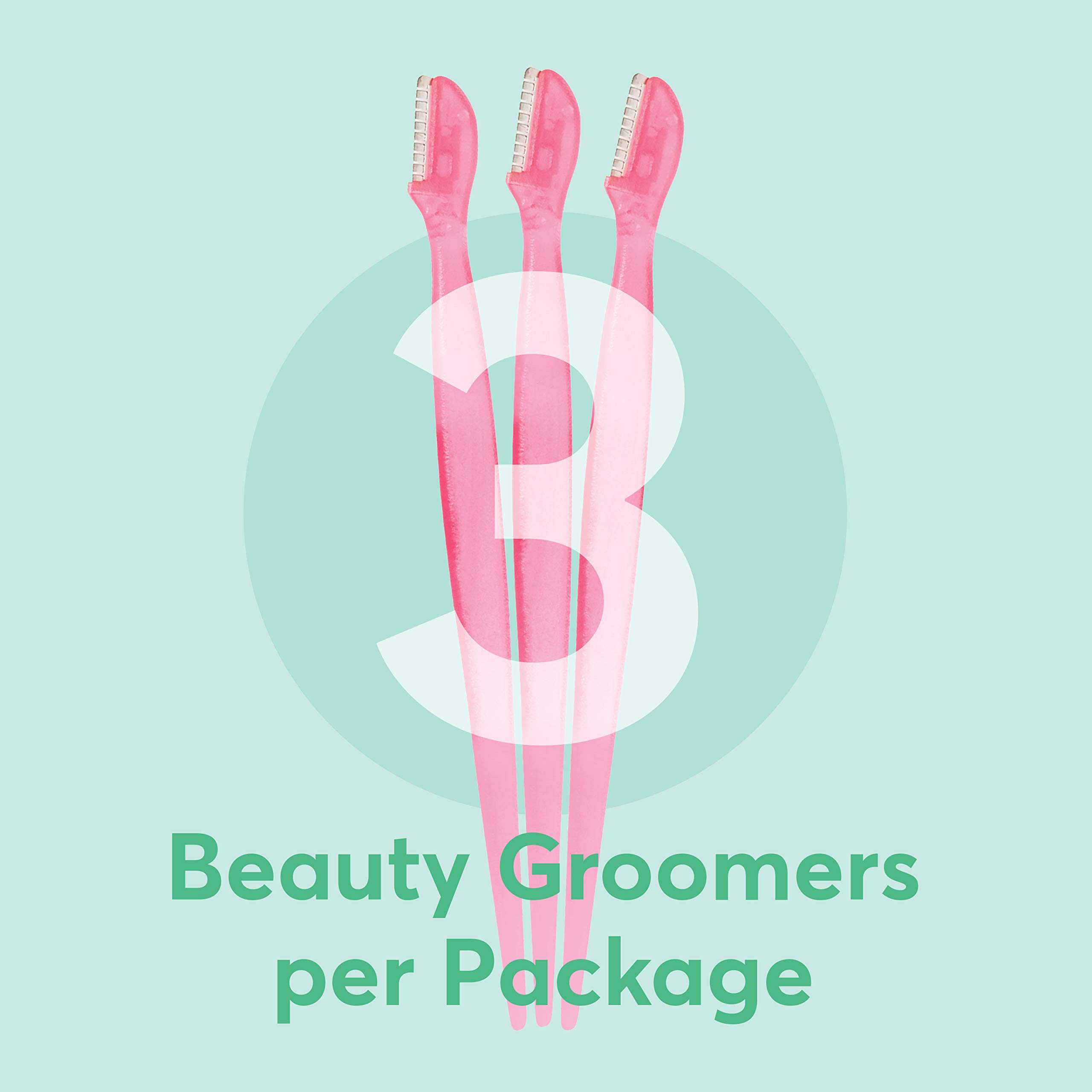 About Face Facial Razor & Eyebrow Shaper (3 Ct) - Removes Peach Fuzz on Cheeks, Chin, or Forehead & Delicately Shapes Eyebrows