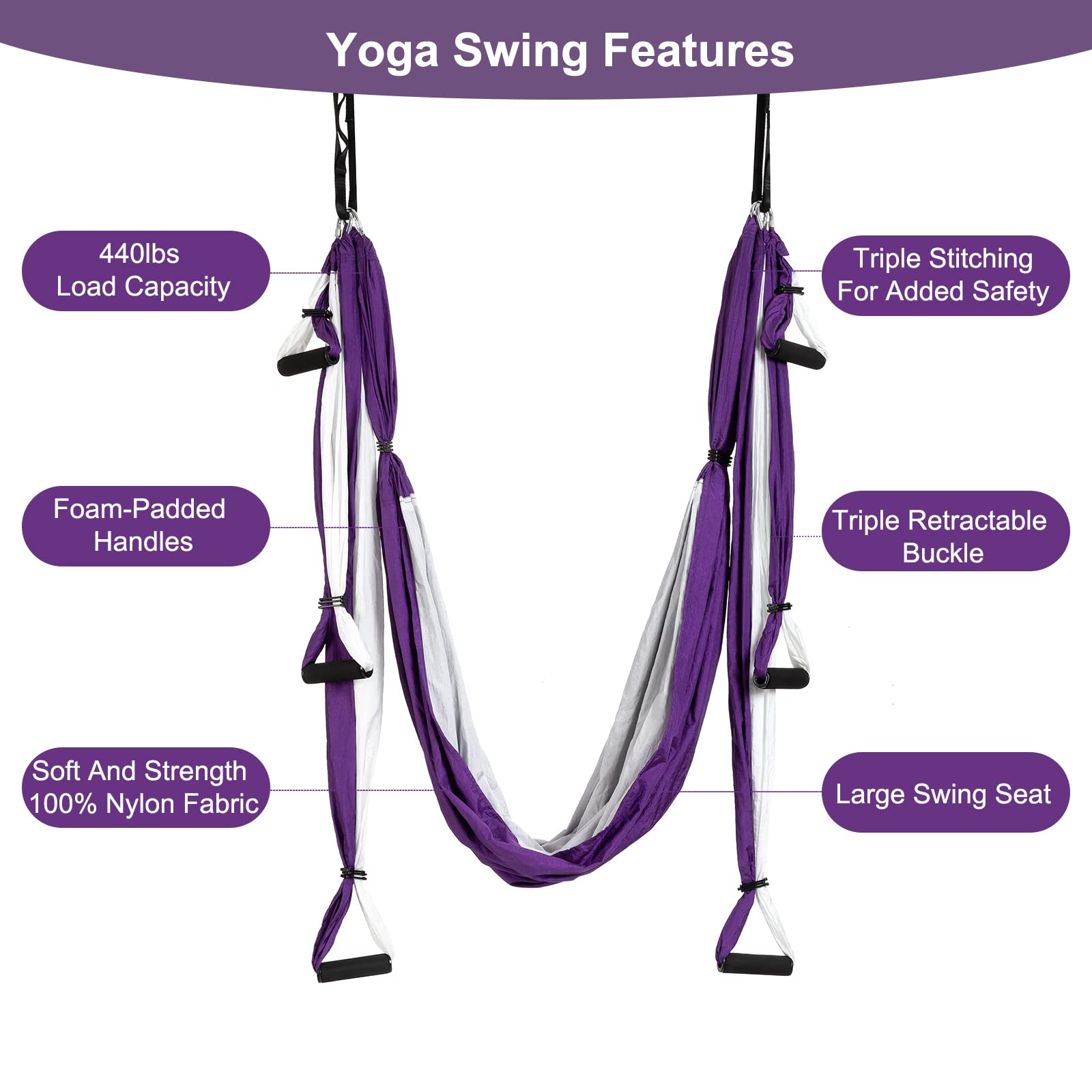 Aerial Yoga Swing Set With Ceiling Mount Accessories Anti Gravity Yoga Swing Kit Hammock Anti Gravity Yoga Swing Kit
