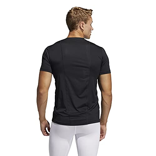 adidas Men's Techfit Fitted Tee, Black, Large