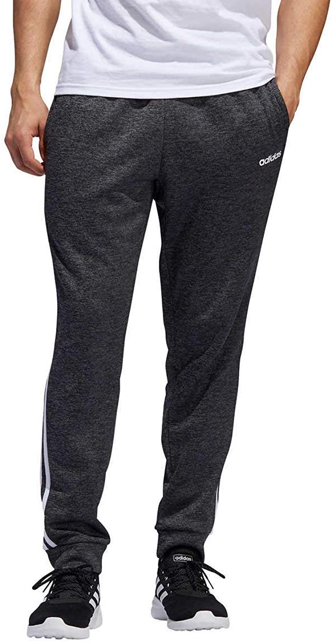 adidas Men's Tech Fleece Climawarm Jogger Sweatpant Pants (X-Large, Black Heather/White)