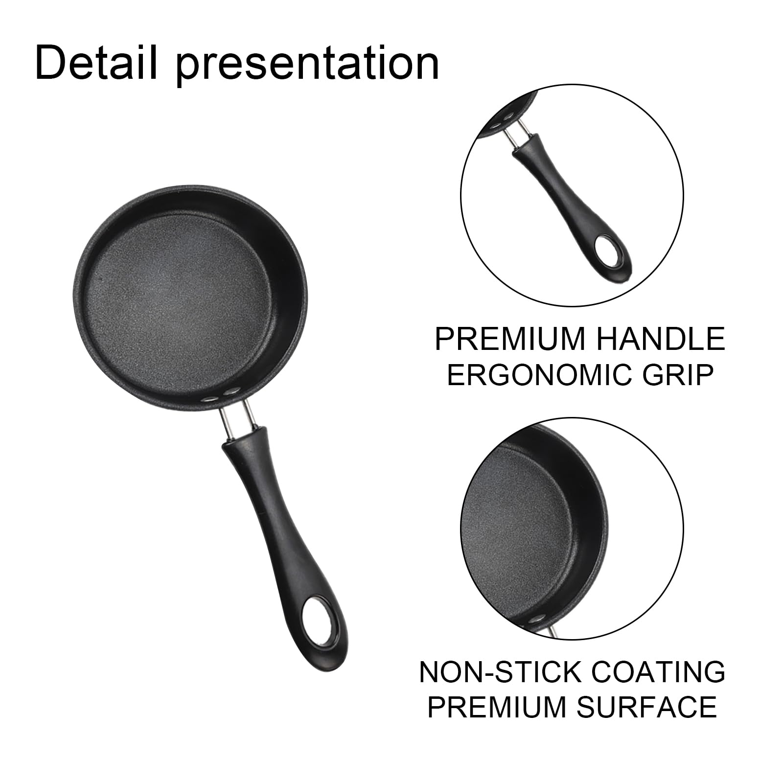 Rehomy Mini Nonstick Egg & Omelet Pan β 4.7β Single Serve Frying Pan/Skillet, Diamond Infused, Multipurpose Pan Designed for Eggs, Pancakes, Dishwasher Safe (4.7 Inch/12CM)